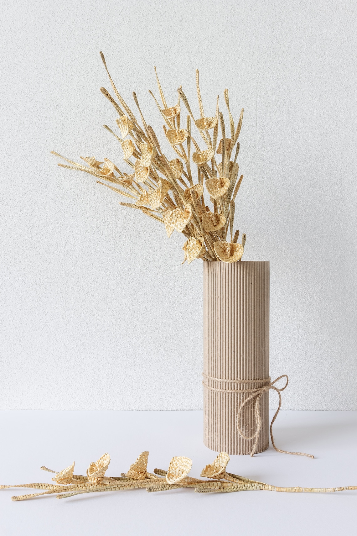 Flowers made of straw Woven flowers Flower bouquet Unique | Etsy