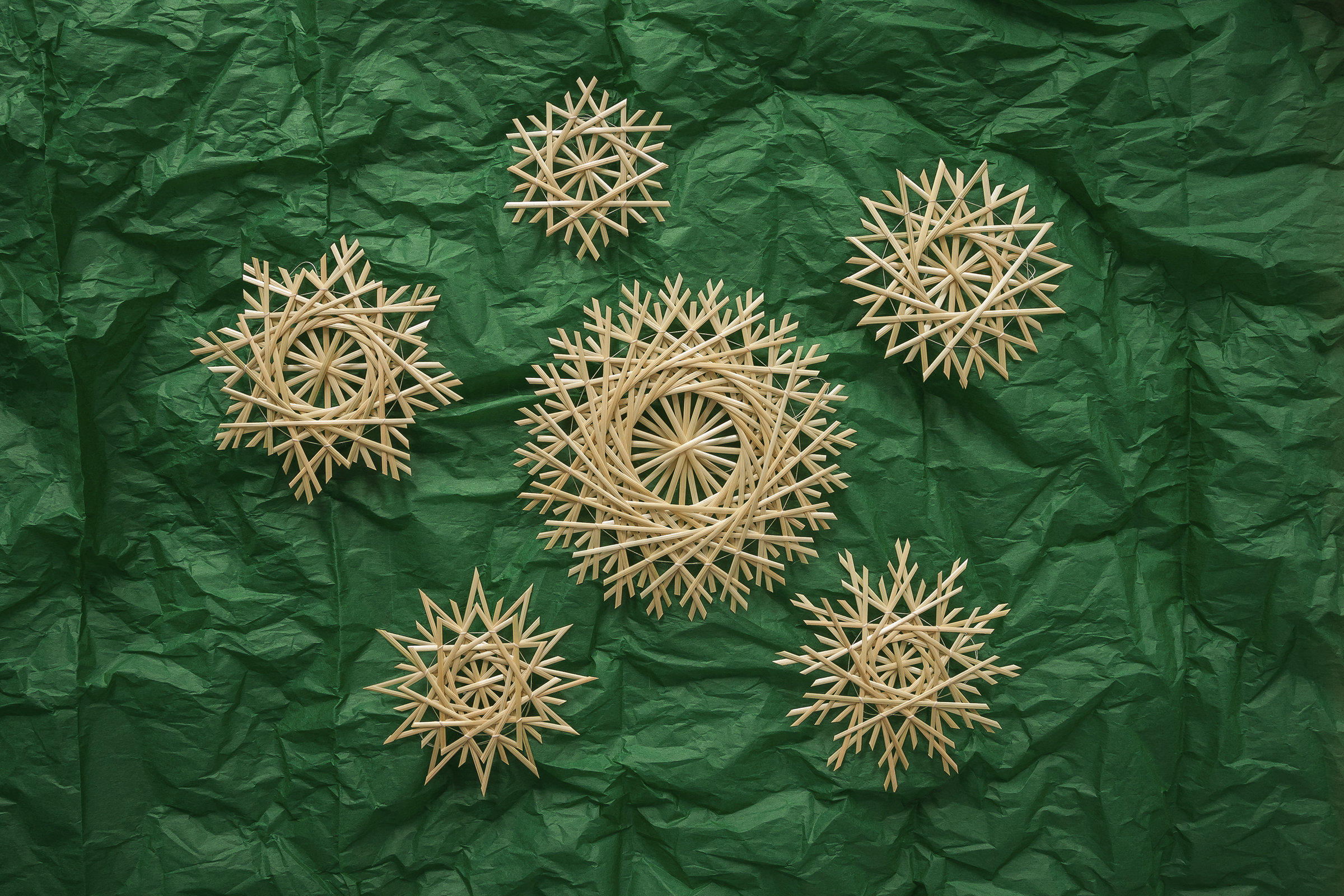 Straw Stars - Set of 6. Christmas Tree Decoration. Straw Stars. Straw ...