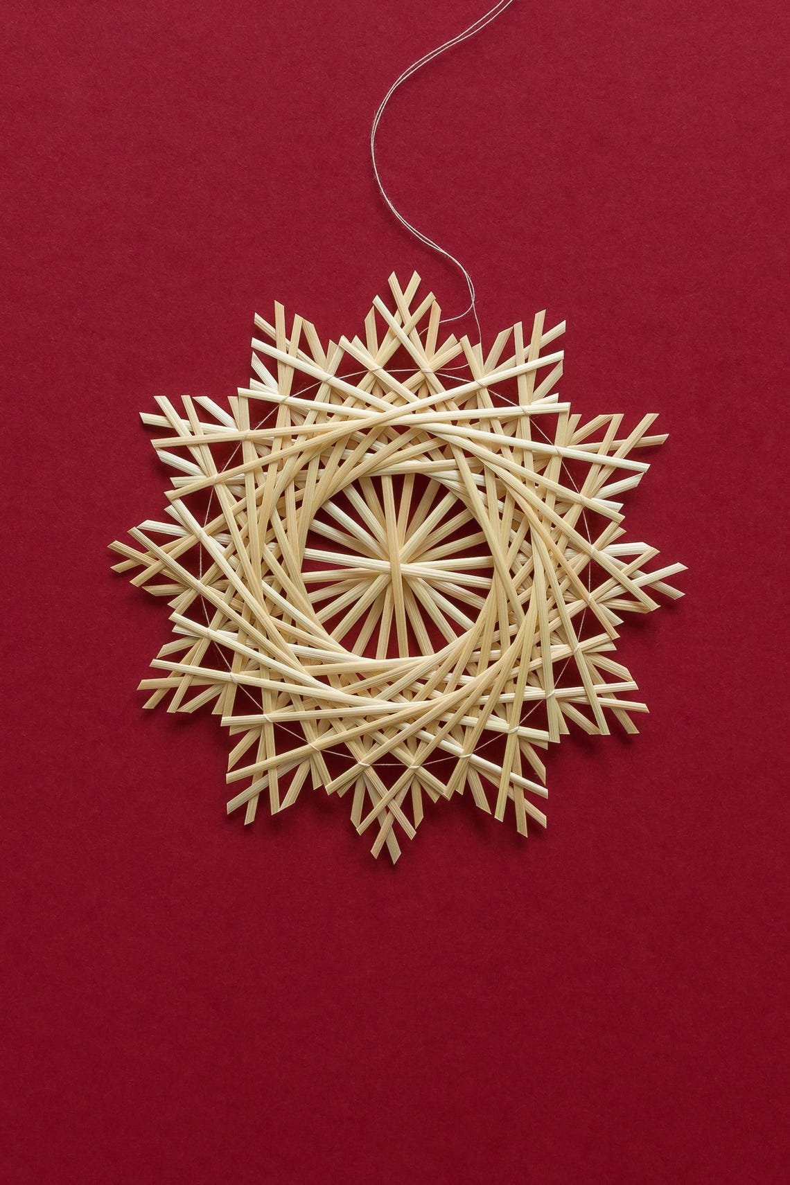 Straw Snowflakes. Set of Christmas Decorations. Christmas Tree ...