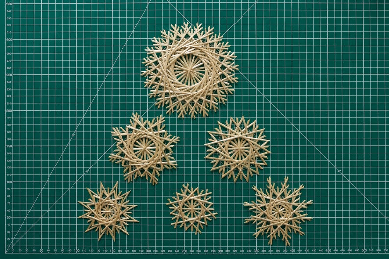 Straw Stars - Set of 6. Christmas Tree Decoration. Straw Stars. Straw ...