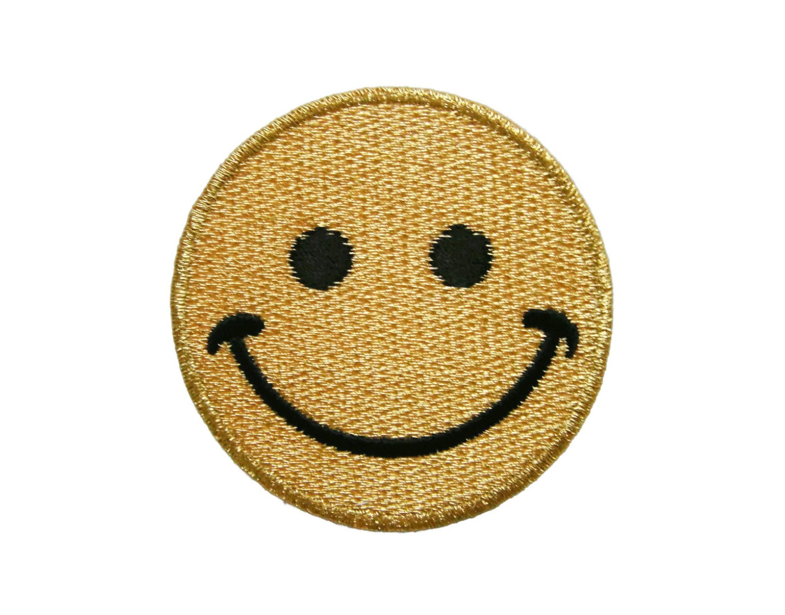 Gold Smiley Happy Smile Face Embroidered Applique Iron on | Etsy