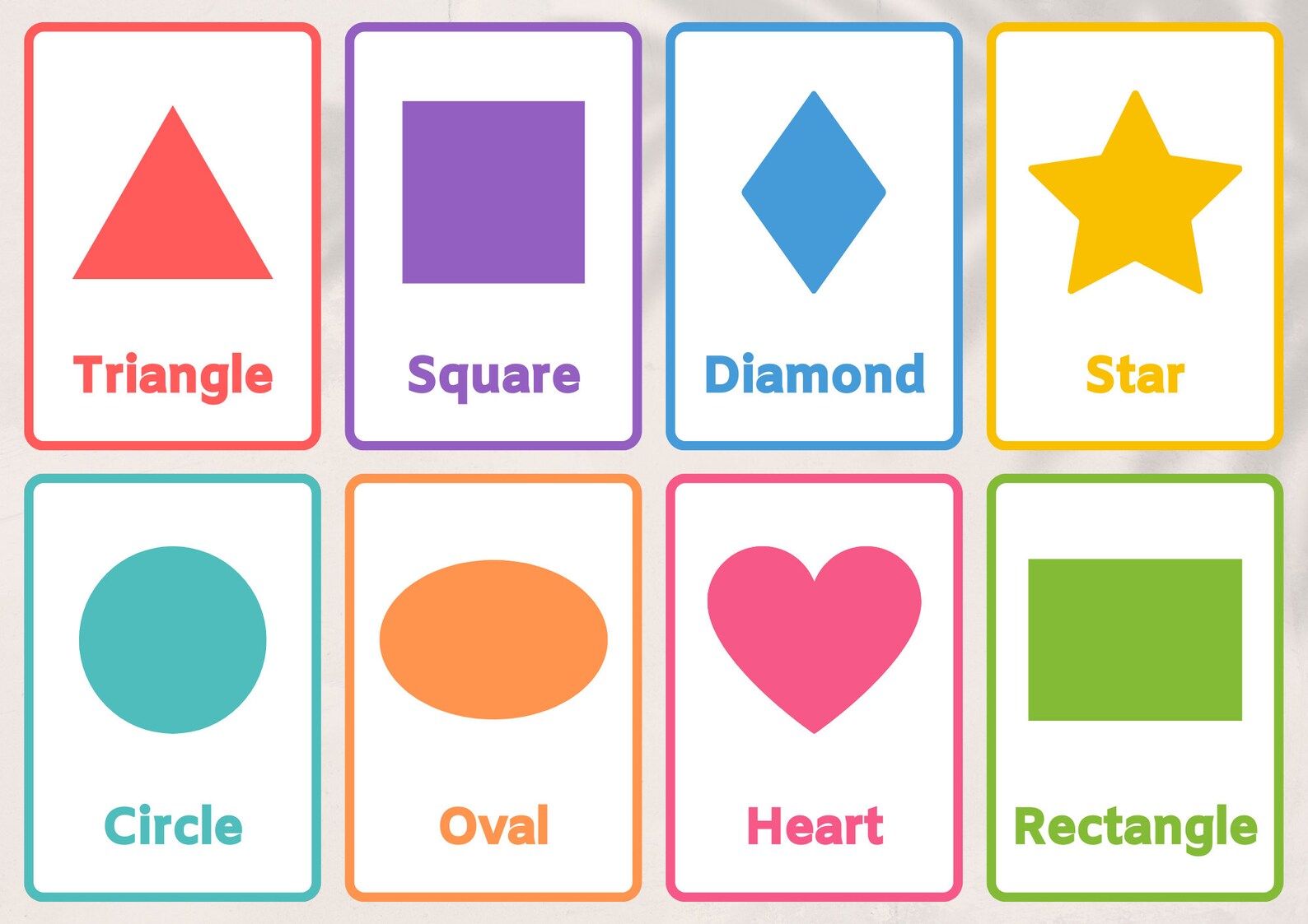 Shapes Flashcards | Preschool Learning | Homeschool - Etsy