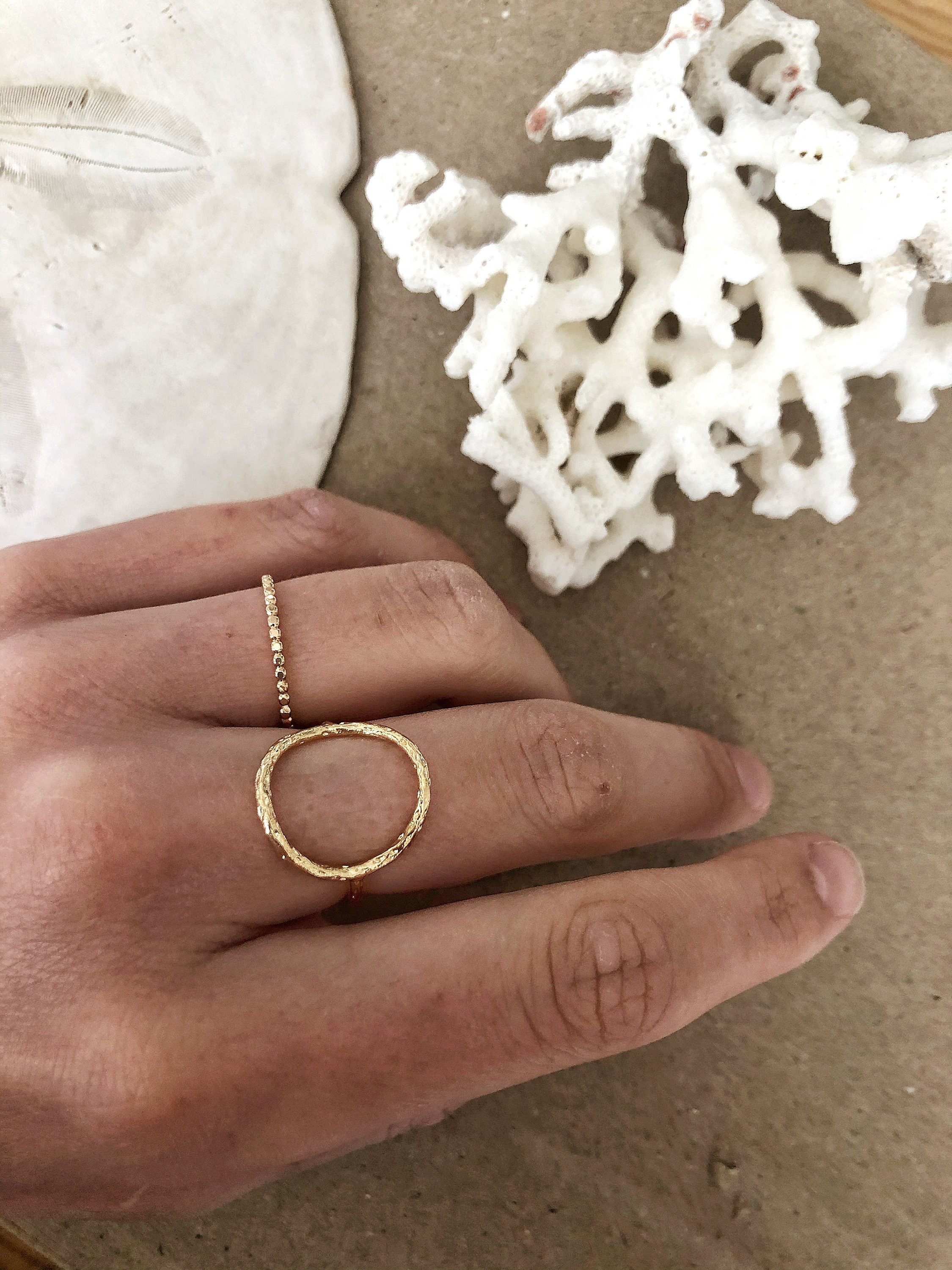 Large Circle Ring Gold Filled Stacking Open Circle | Etsy