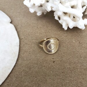 Round Disc Ring Gold Filled Circle Hammered Geometric Circular - Etsy