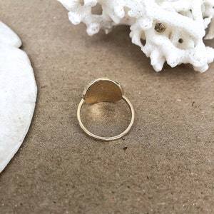 Round Disc Ring Gold Filled Circle Hammered Geometric Circular - Etsy