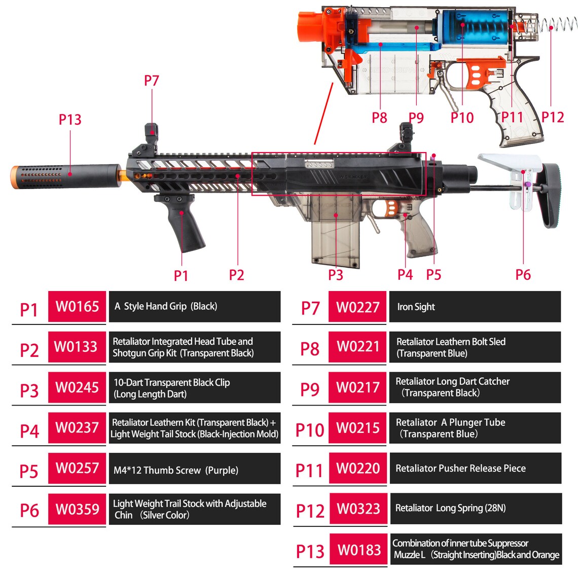 Worker Mod Prophecy MXC Long Dart A Pump Type Kits for Nerf - Etsy