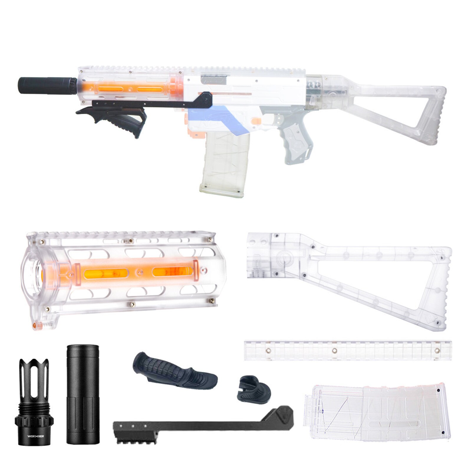 Worker Mod PDW DIY Combo 8 Item Kits for Nerf N-strike Elite | Etsy