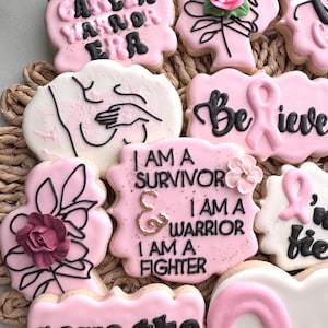 Breast Cancer Awareness Cookies - Etsy