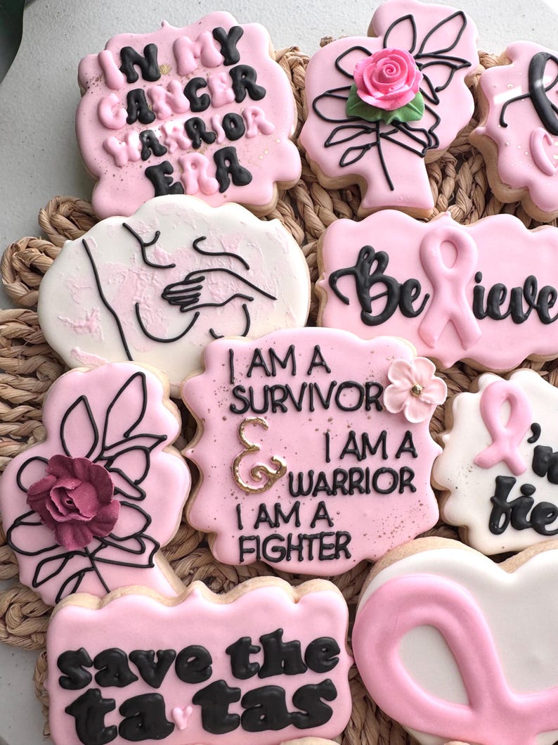 Breast Cancer Awareness Cookies - Etsy