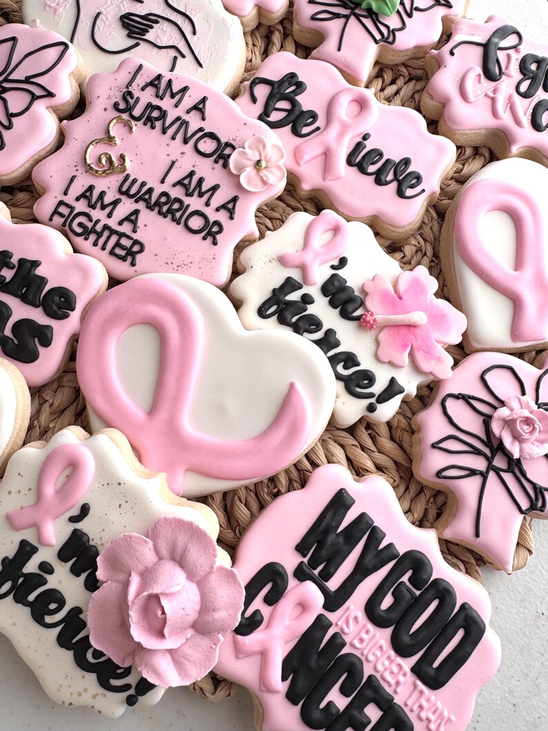 Breast Cancer Awareness Cookies - Etsy