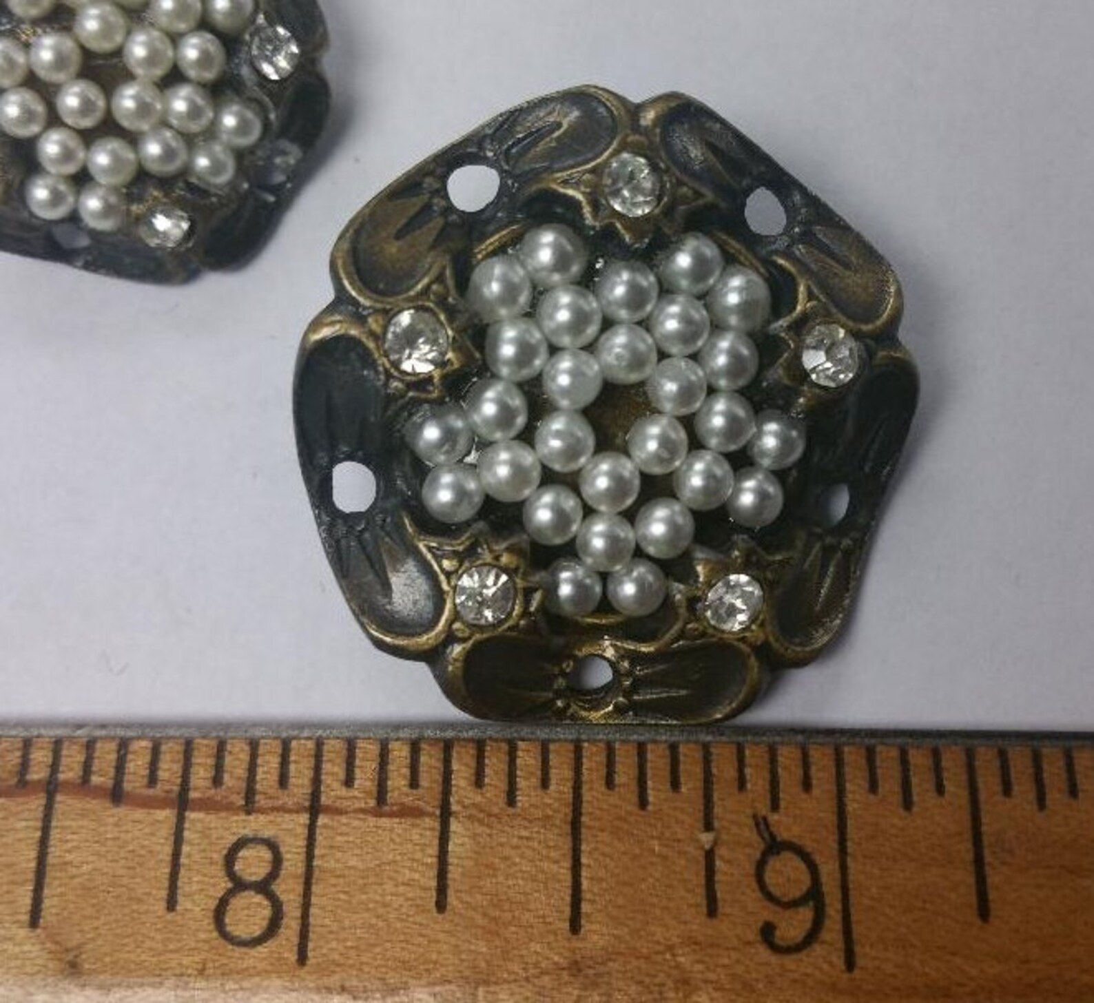 Vintage Victorian Pearl and Crystal Edwardian Buttons in Two | Etsy