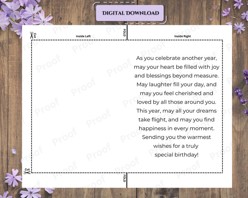 Birthday Card Printable Digital Birthday Cards Printable Happy Birthday ...