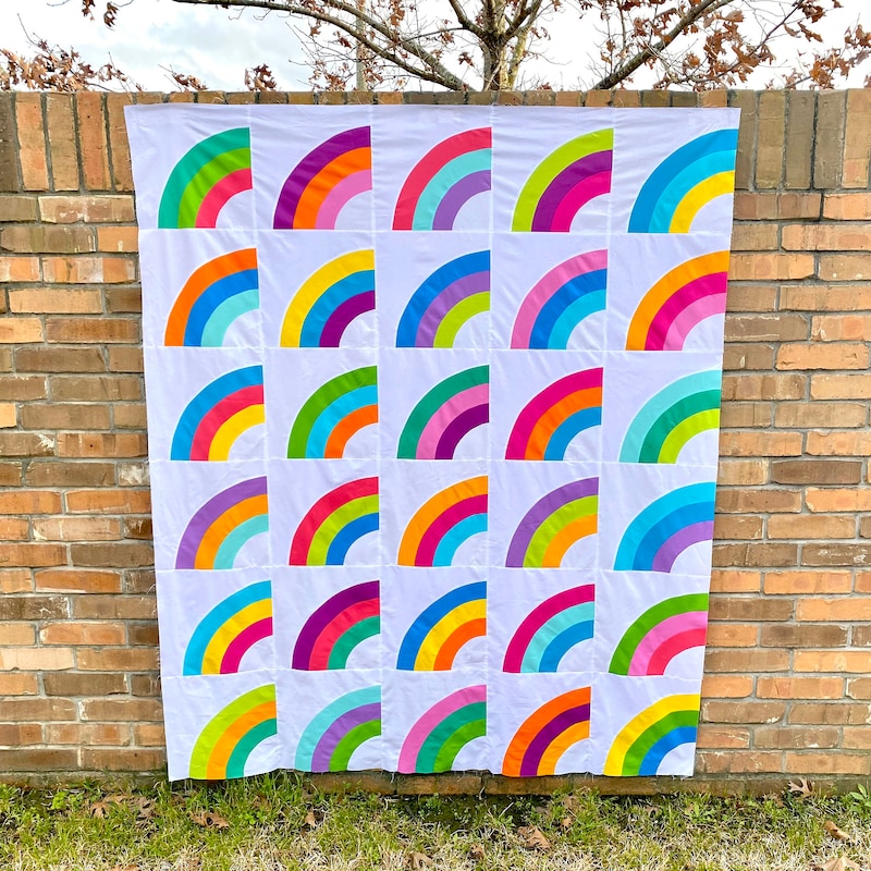 Rainbow Quilt - Etsy