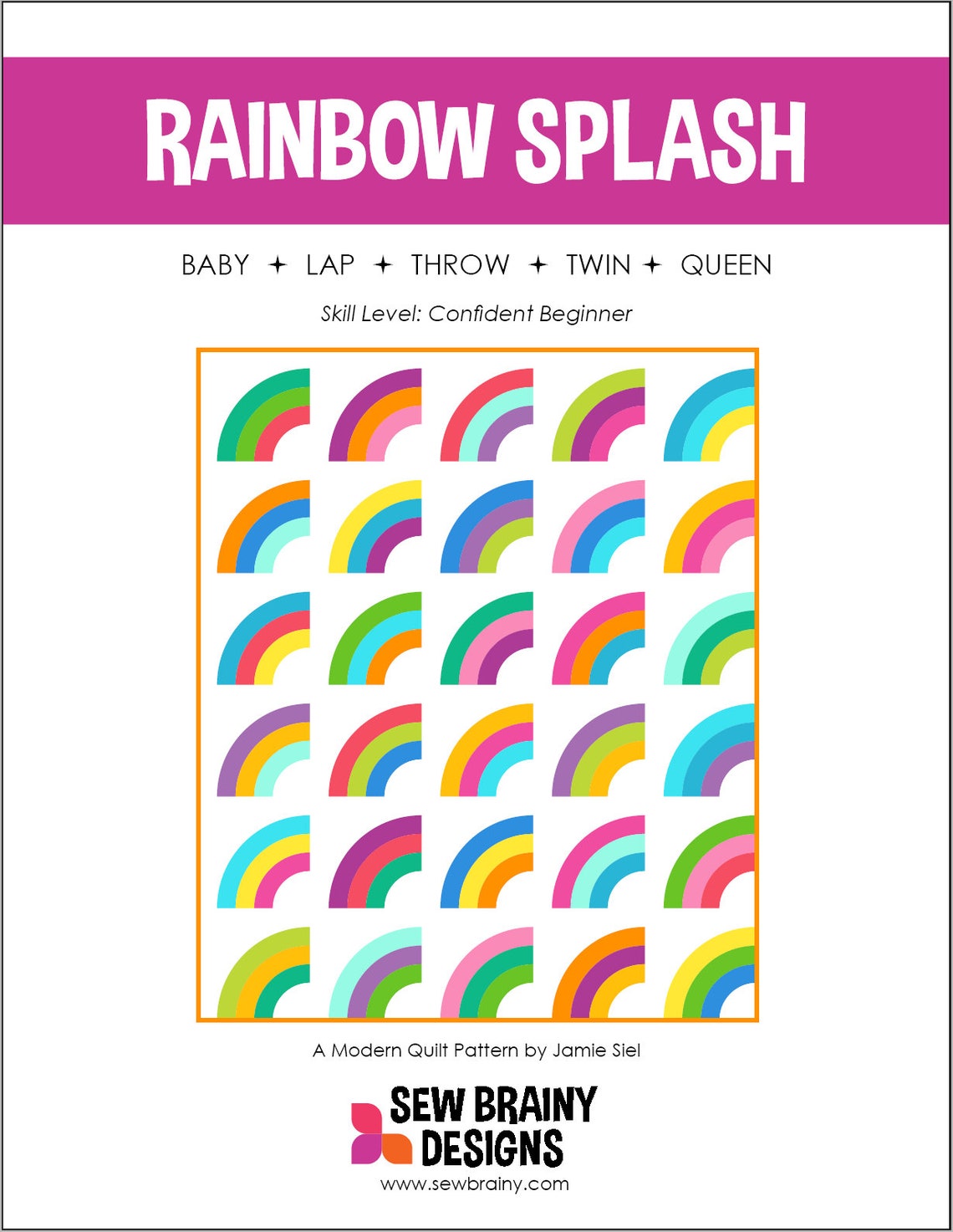 Rainbow Splash Quilt Pattern PDF - Etsy