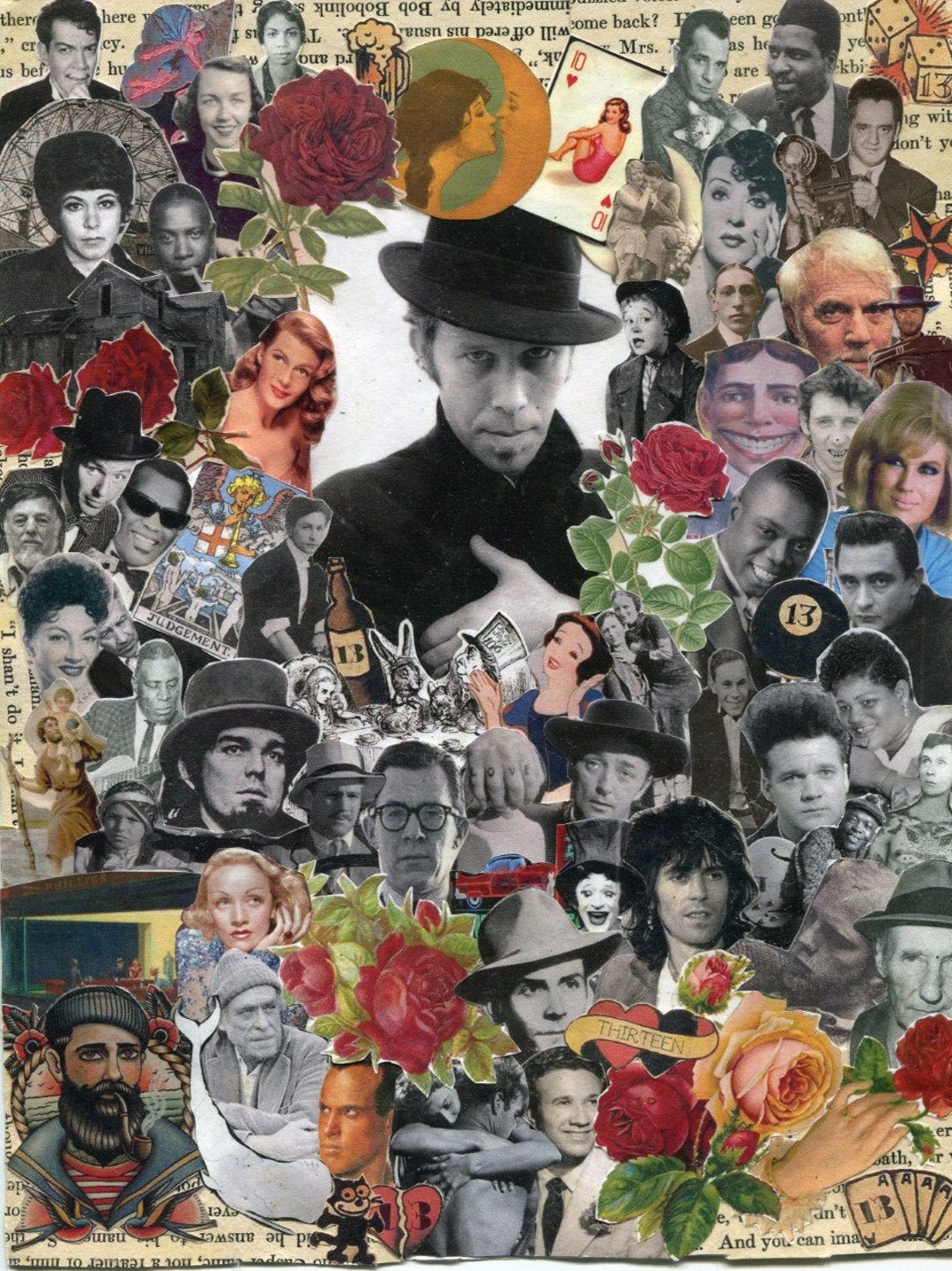 Tom Waits Tarot Card Collage Art Print 8.5 X 11 Judgement - Etsy