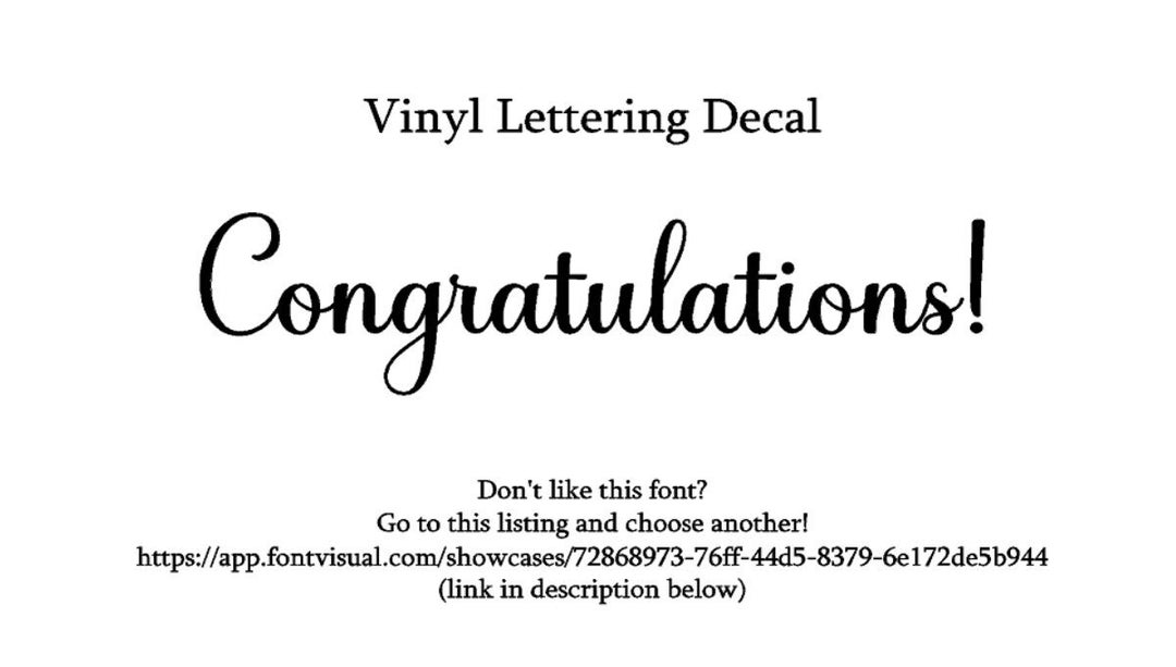 Congratulations Custom Lettering Decal Sticker / Personalized Wall ...