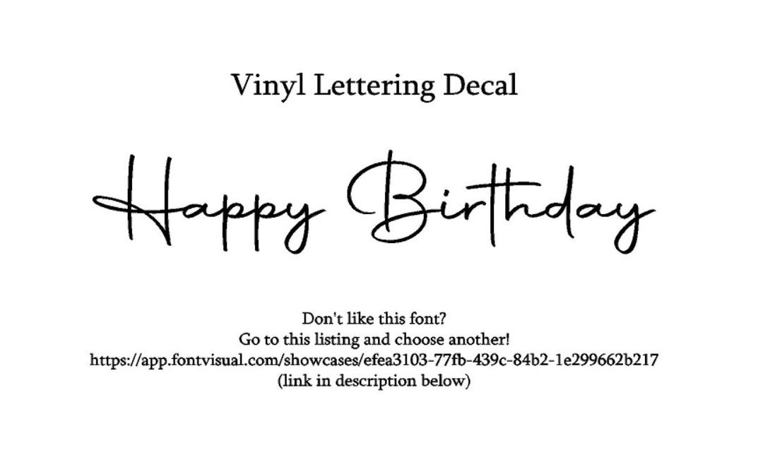 Happy Birthday Custom Lettering Decal Sticker / Personalized Wall ...