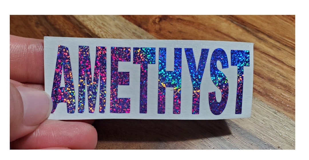 Sparkly Amethyst / Glitter Vinyl Lettering / Custom Decals / Glitter ...