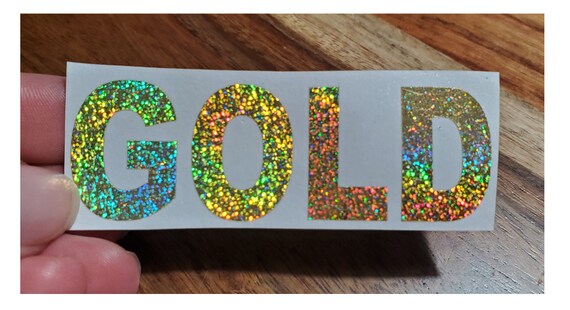 Sparkly Gold / Glitter Vinyl Lettering / Custom Decals / - Etsy