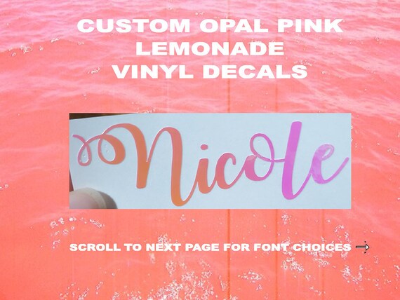 Pink Lemonade / Vinyl decal / Custom Holographic / Pink n Gold | Etsy