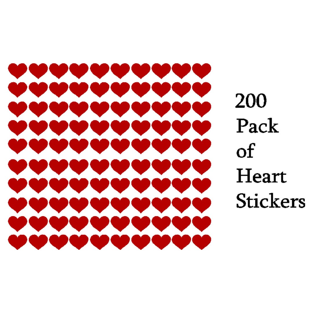 200 Colorful Heart Stickers: Oracal 631 Vinyl Decals - Etsy
