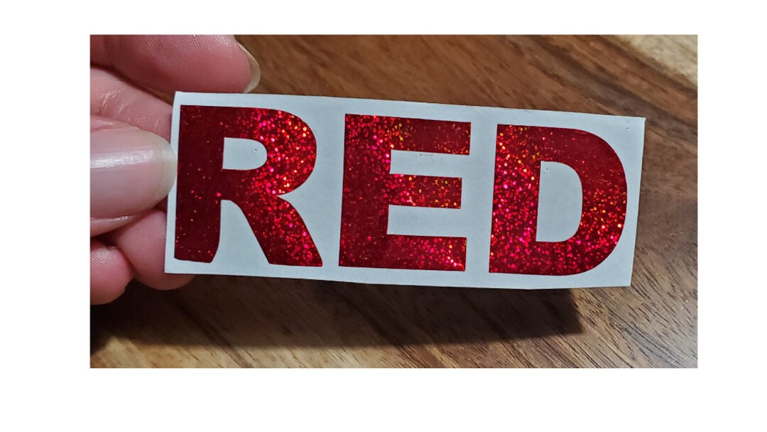 Sparkly Red / Glitter Vinyl Lettering / Custom Decals / Glitter Sticker ...