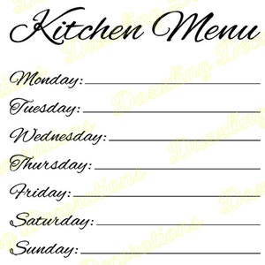 Kitchen Menu / Vinyl Projects / Vinyl Decals / Kitchen Decals - Etsy