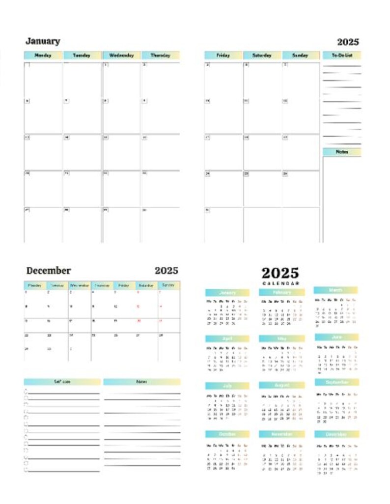 2025 Digital Calendar / Digital Download / PDF Printable / Planner ...
