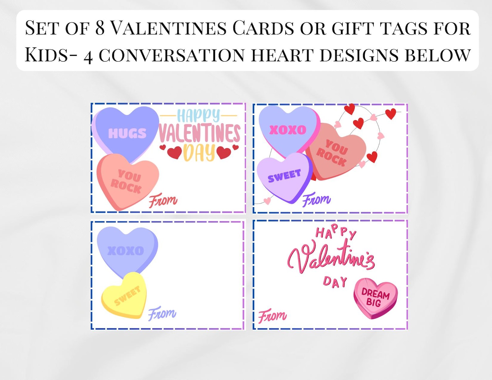 Valentine's Classroom Exchange Cards - Instant Download | 8 Cards With ...