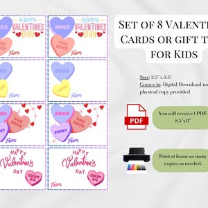 Valentine's Classroom Exchange Cards - Instant Download | 8 Cards With ...