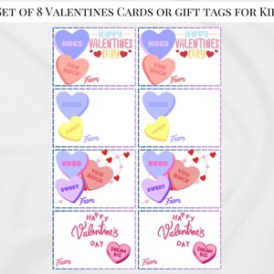 Valentine's Classroom Exchange Cards - Instant Download | 8 Cards With ...