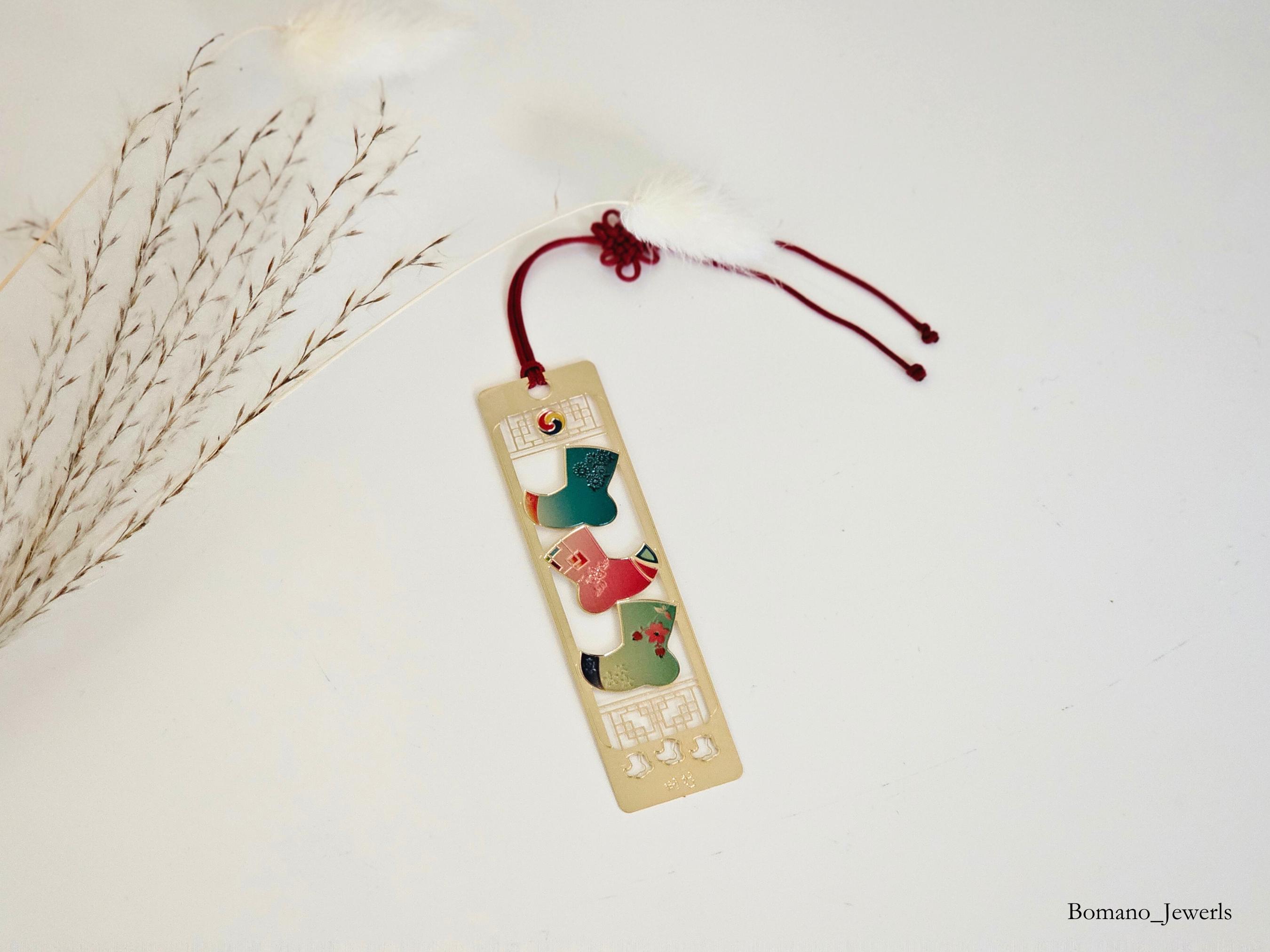 Gold Plated Metal Korean Traditional Bookmark With Tassel Book Club ...