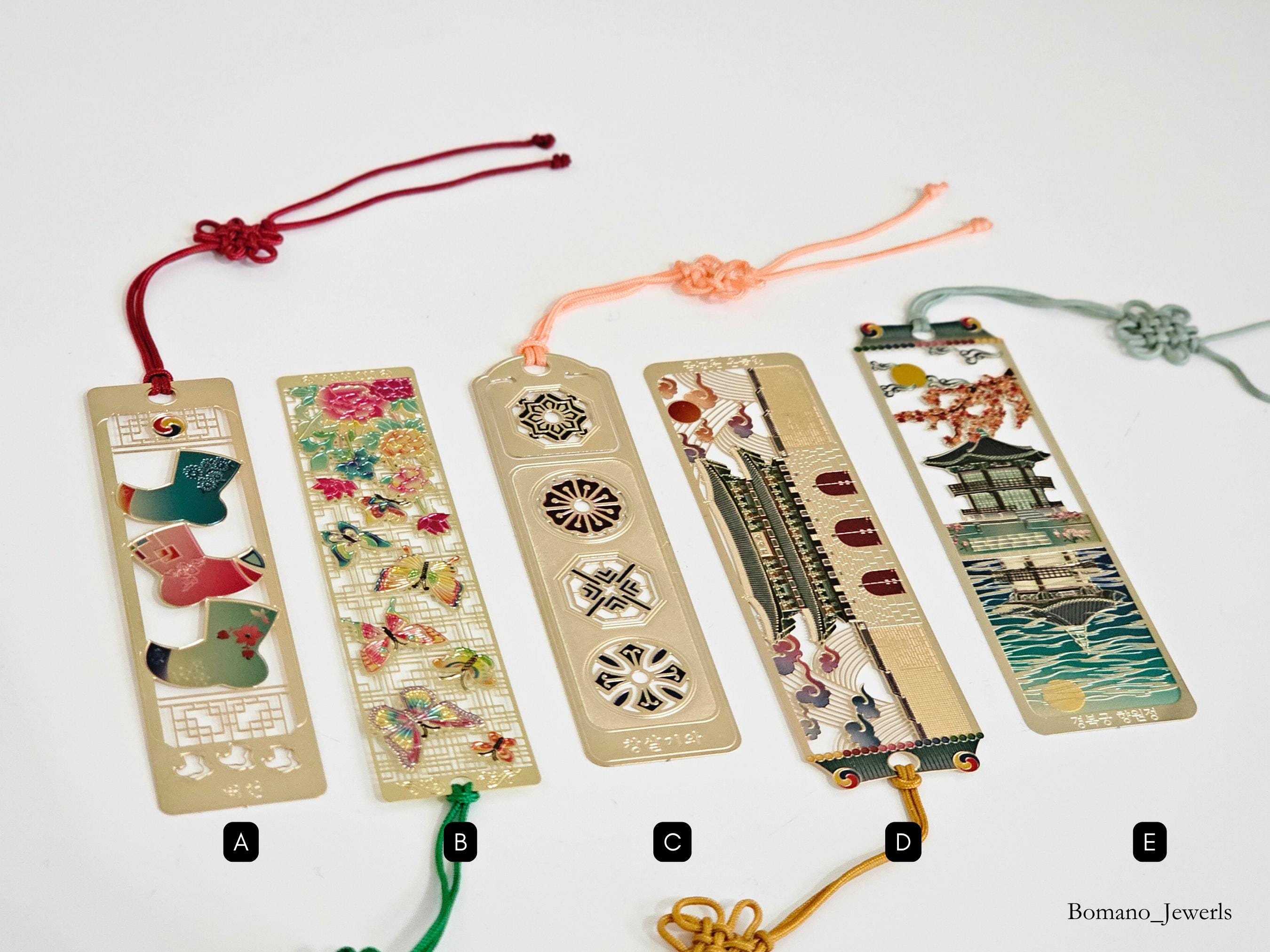 Gold Plated Metal Korean Traditional Bookmark With Tassel Book Club ...