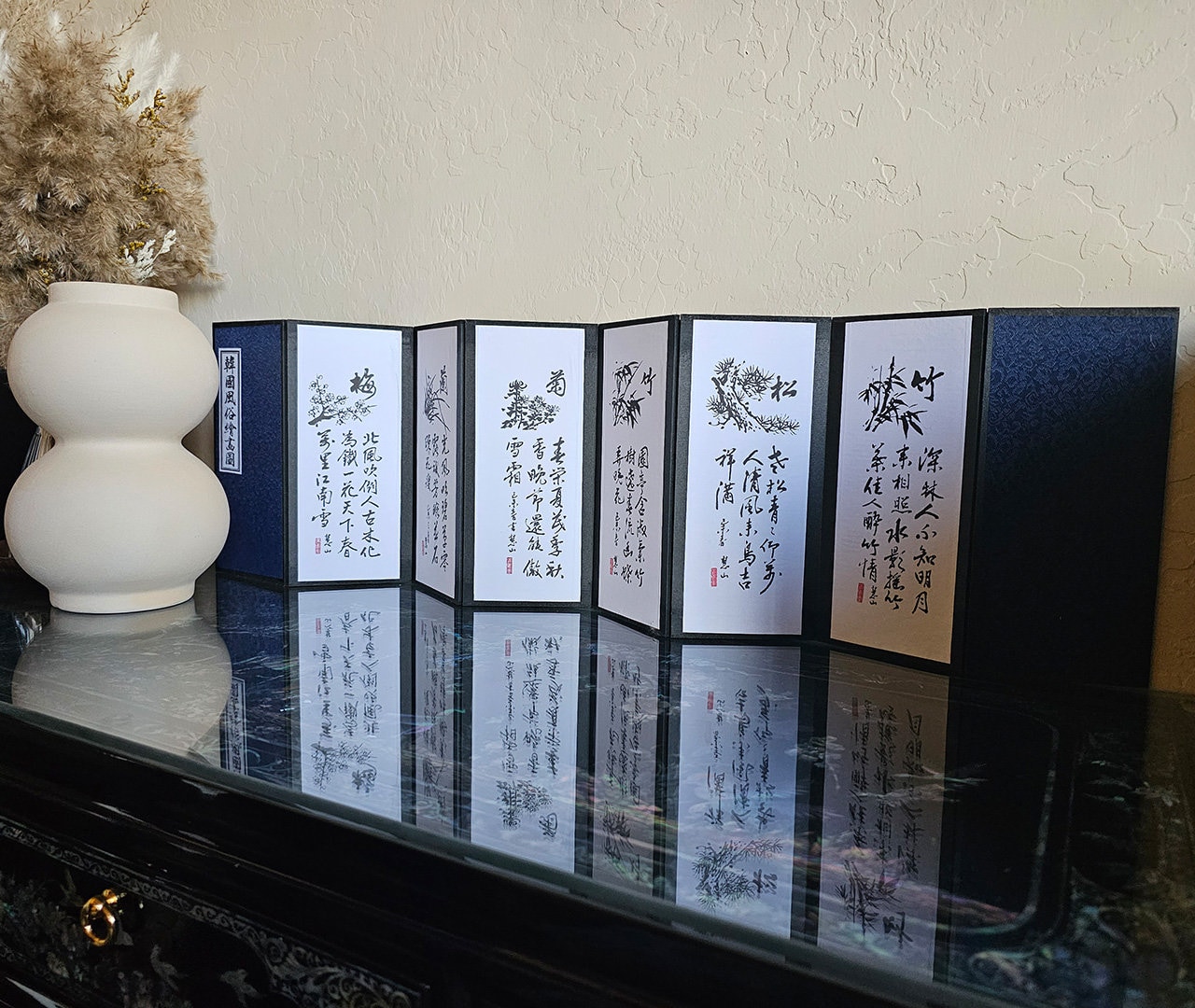 Korean Traditional Picture Folding Screen Folk Art Screen, Decorative ...