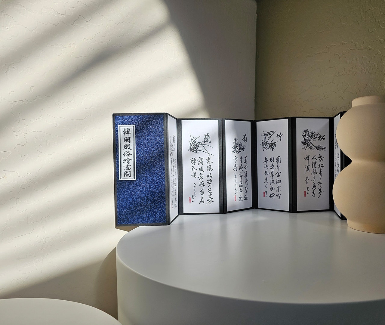 Korean Traditional Picture Folding Screen Folk Art Screen, Decorative ...