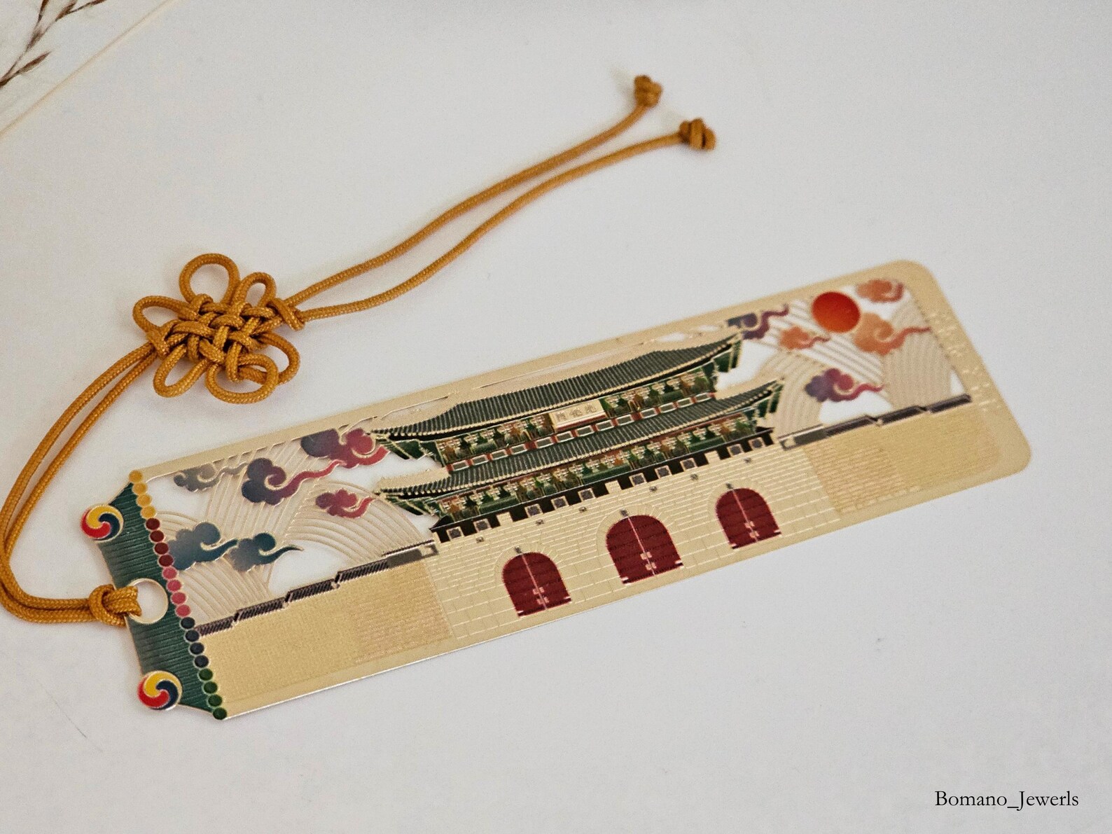 Gold Plated Metal Korean Traditional Bookmark With Tassel Book Club ...