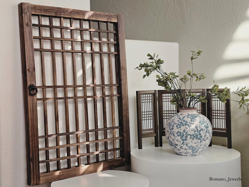Korean Wooden Window Grille: Traditional Asian Wall Decor (20x27.5") - Etsy