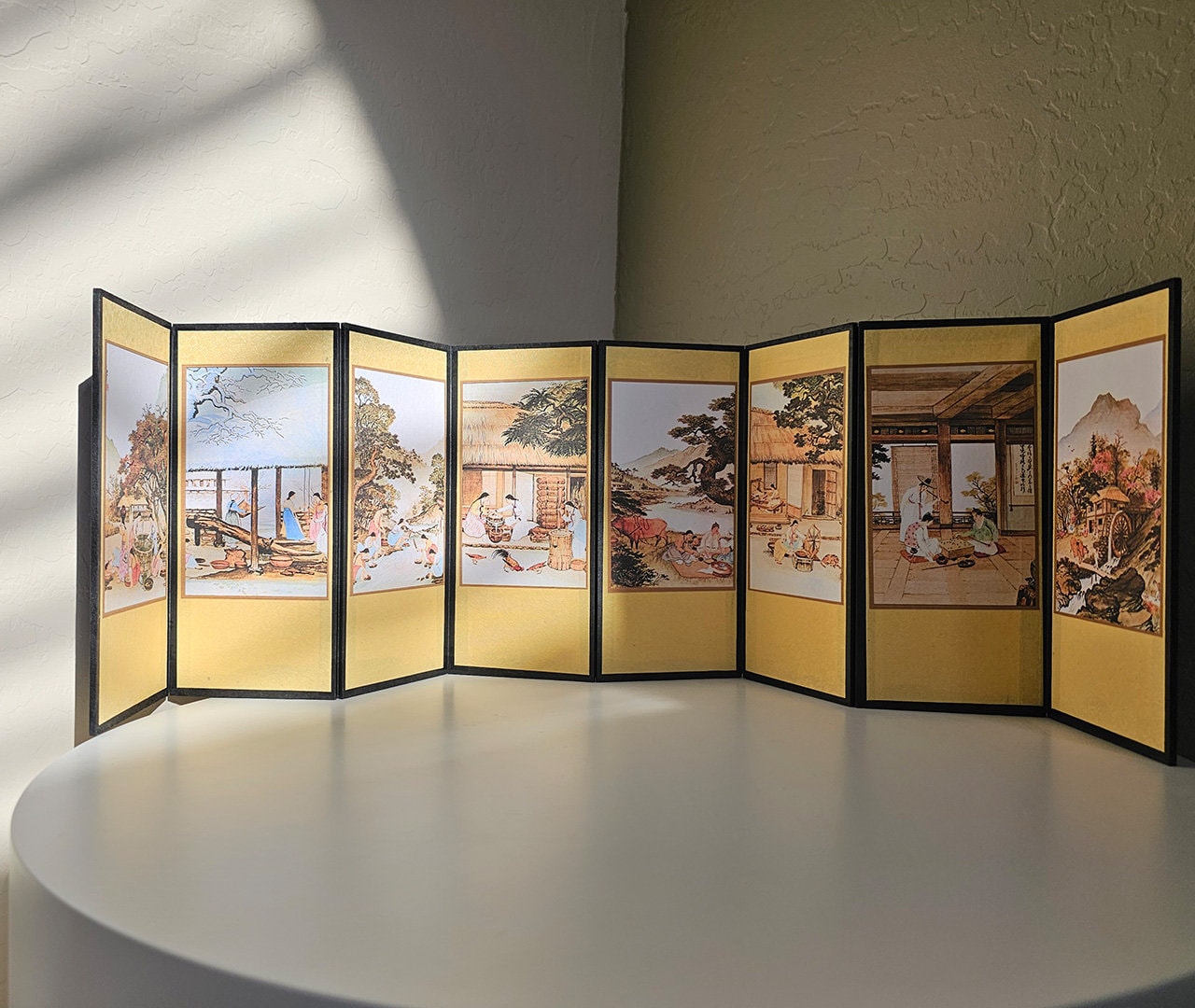 Korean Traditional Picture Folding Screen Folk Art Screen, Decorative ...