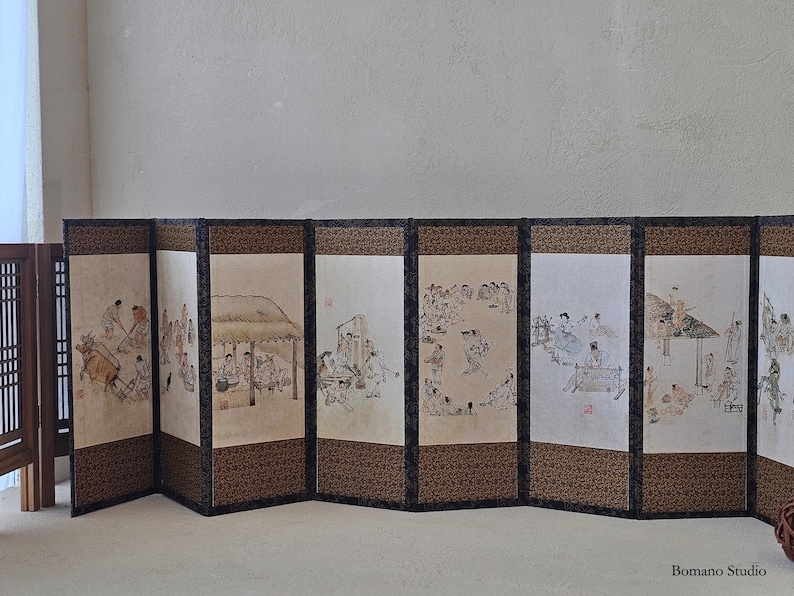 Traditional Korean-style Divider Inspired by Kim Hong-do’s Folk Art ...