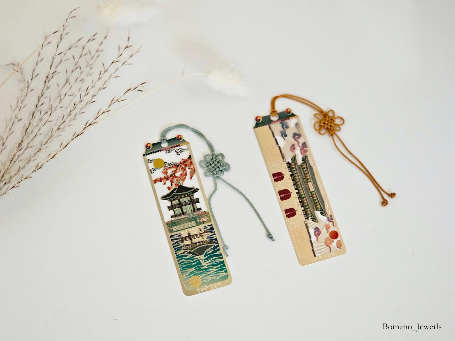 Gold Plated Metal Korean Traditional Bookmark With Tassel Book Club ...
