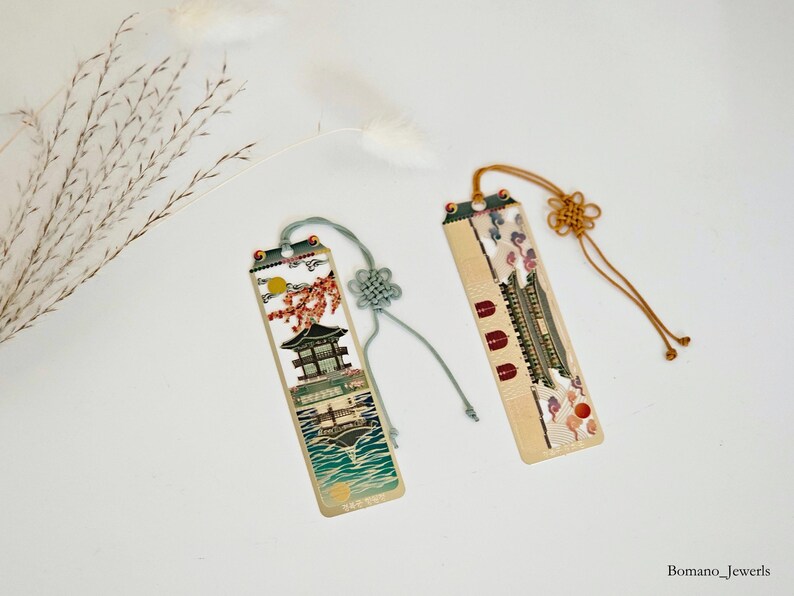 Gold Plated Metal Korean Traditional Bookmark With Tassel Book Club ...