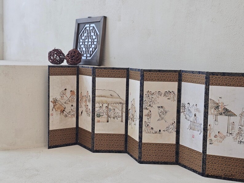 Traditional Korean-style Divider Inspired by Kim Hong-do’s Folk Art ...