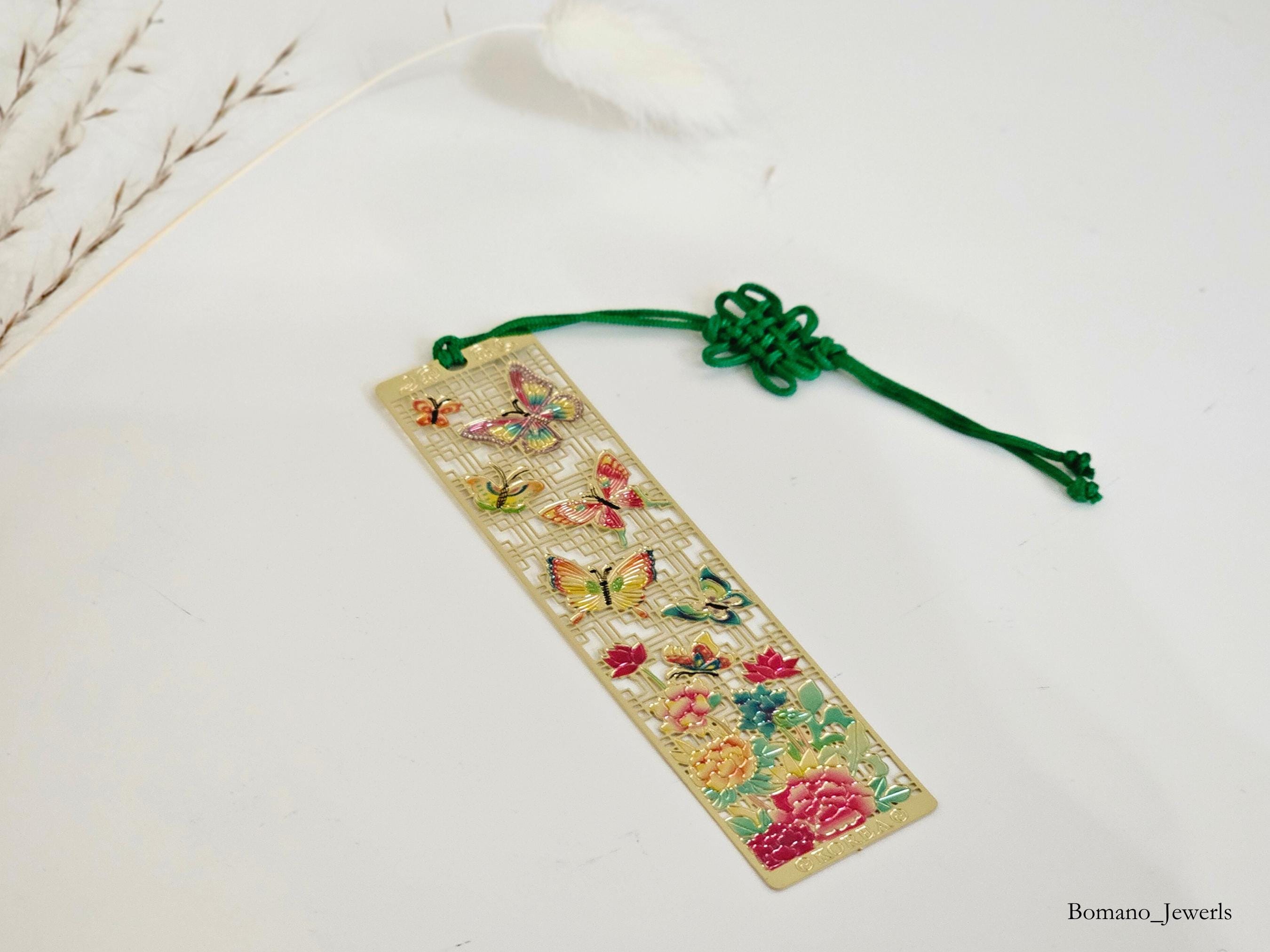 Gold Plated Metal Korean Traditional Bookmark With Tassel Book Club ...