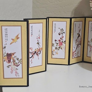 Korean Traditional Picture Folding Screen Tree Floral Birds Art Screen ...