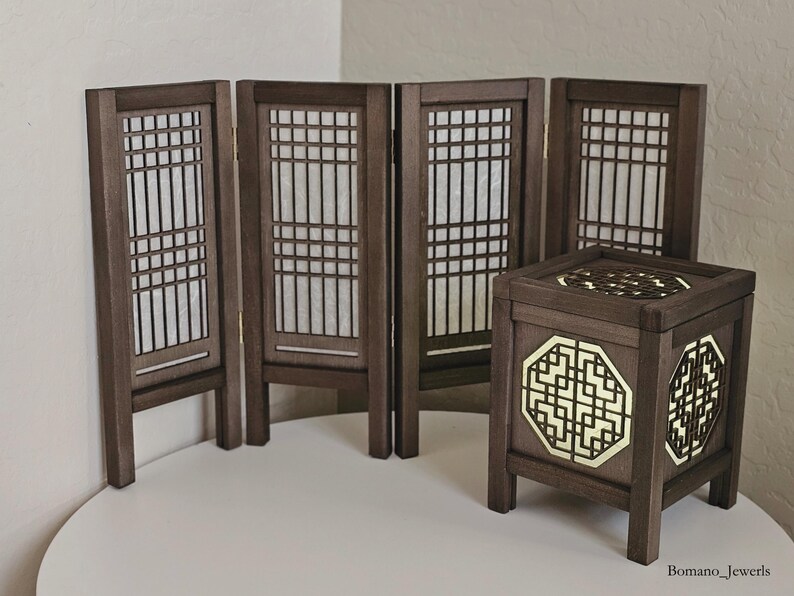 Handmade Wood Korean Lantern: Hanji Paper Shade, USB Power - Etsy