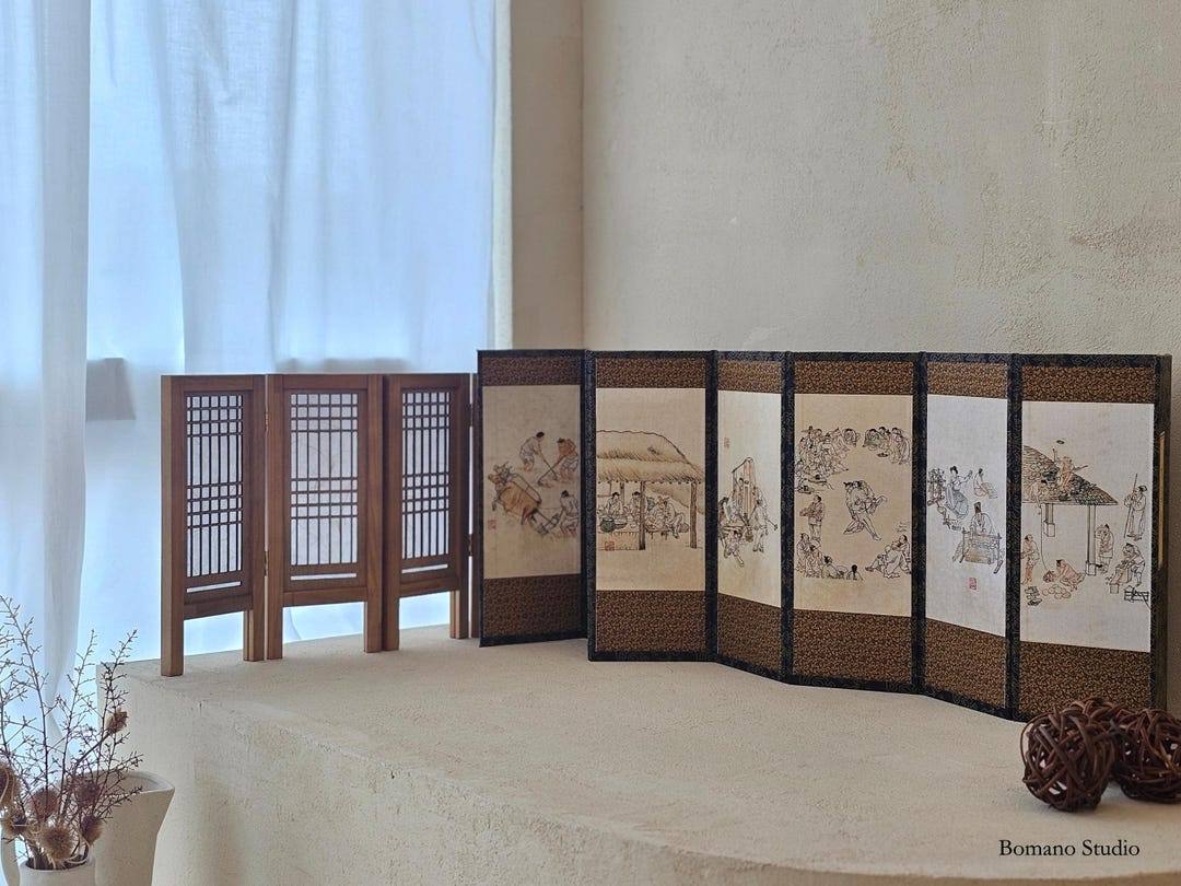 Traditional Korean-style Divider Inspired by Kim Hong-do’s Folk Art ...