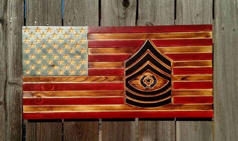 Large Rustic Army Rank Military Flag Military Retirement Gift - Etsy