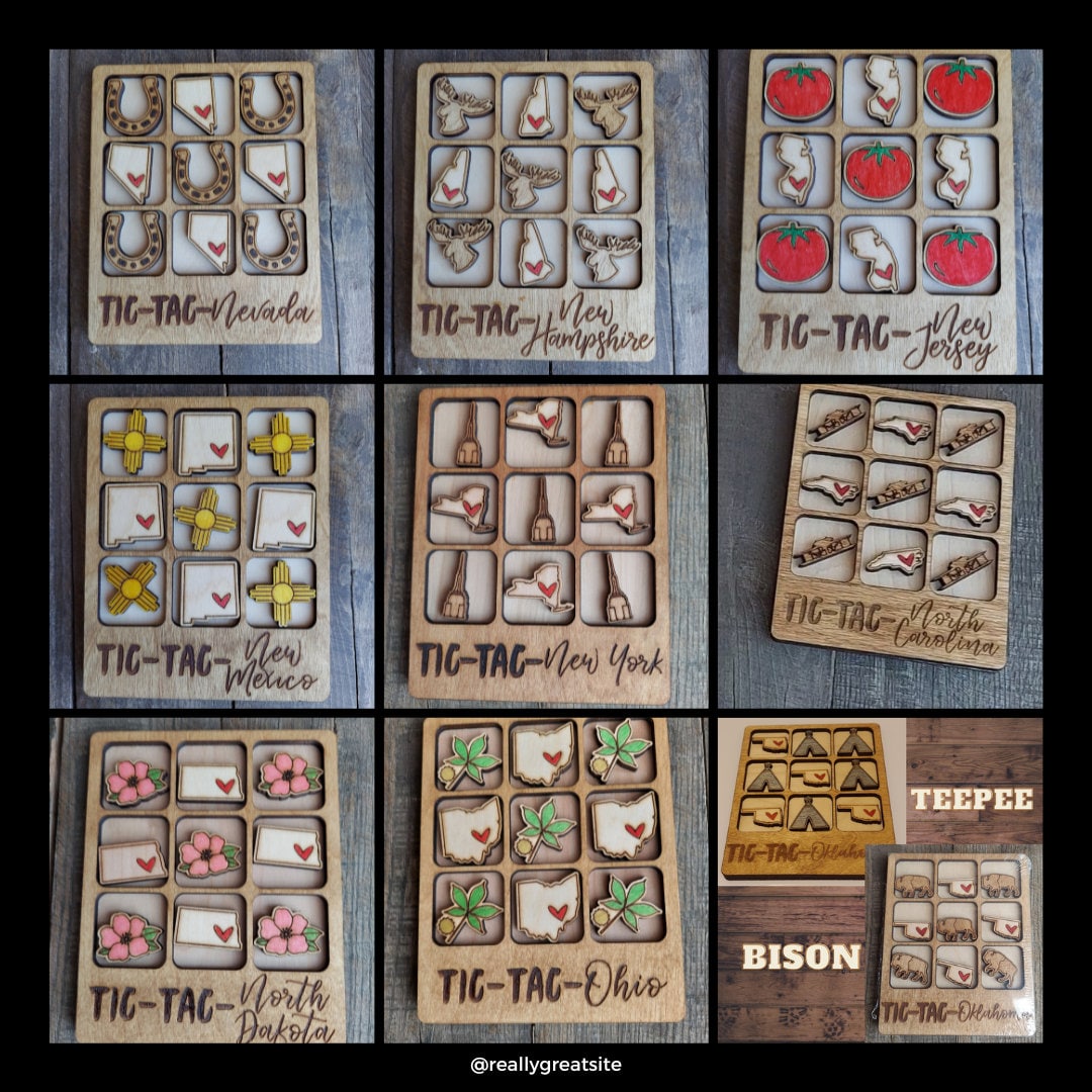 US State Tic Tac Toe All 50 US States Available Teacher Gift Stocking ...