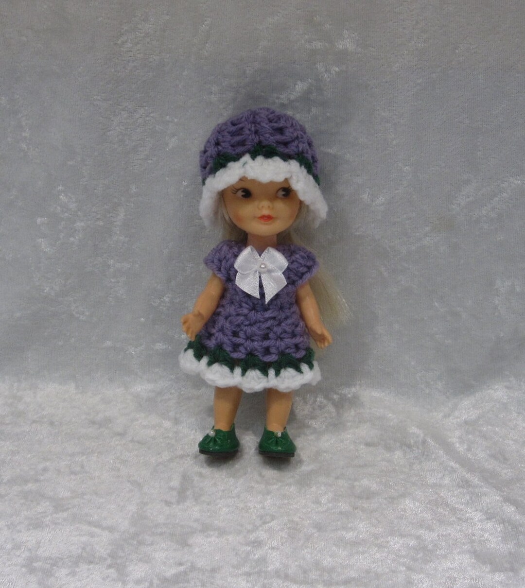 HEIDI, JAN and SPUNKY "blooming Grape" Handmade Crocheted Dress and Hat Set for Your Dolls - Etsy