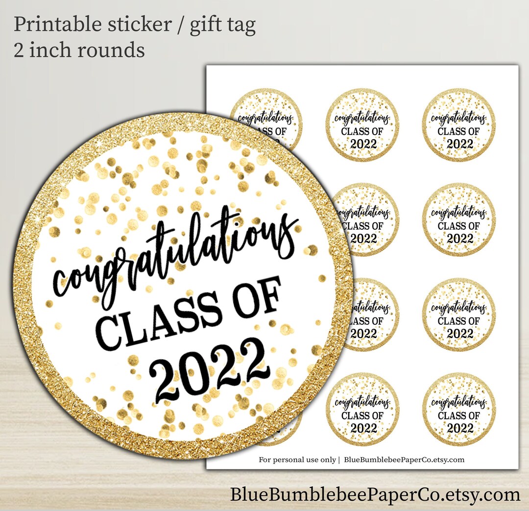 Class of 2022 Congratulations Graduate Printable Graduation Gift Tag ...